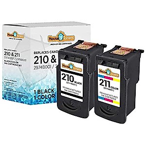 Houseoftoners Remanufactured Ink Cartridge Replacement for Canon PG-210 & CL-211 (1 Black &1 Color)