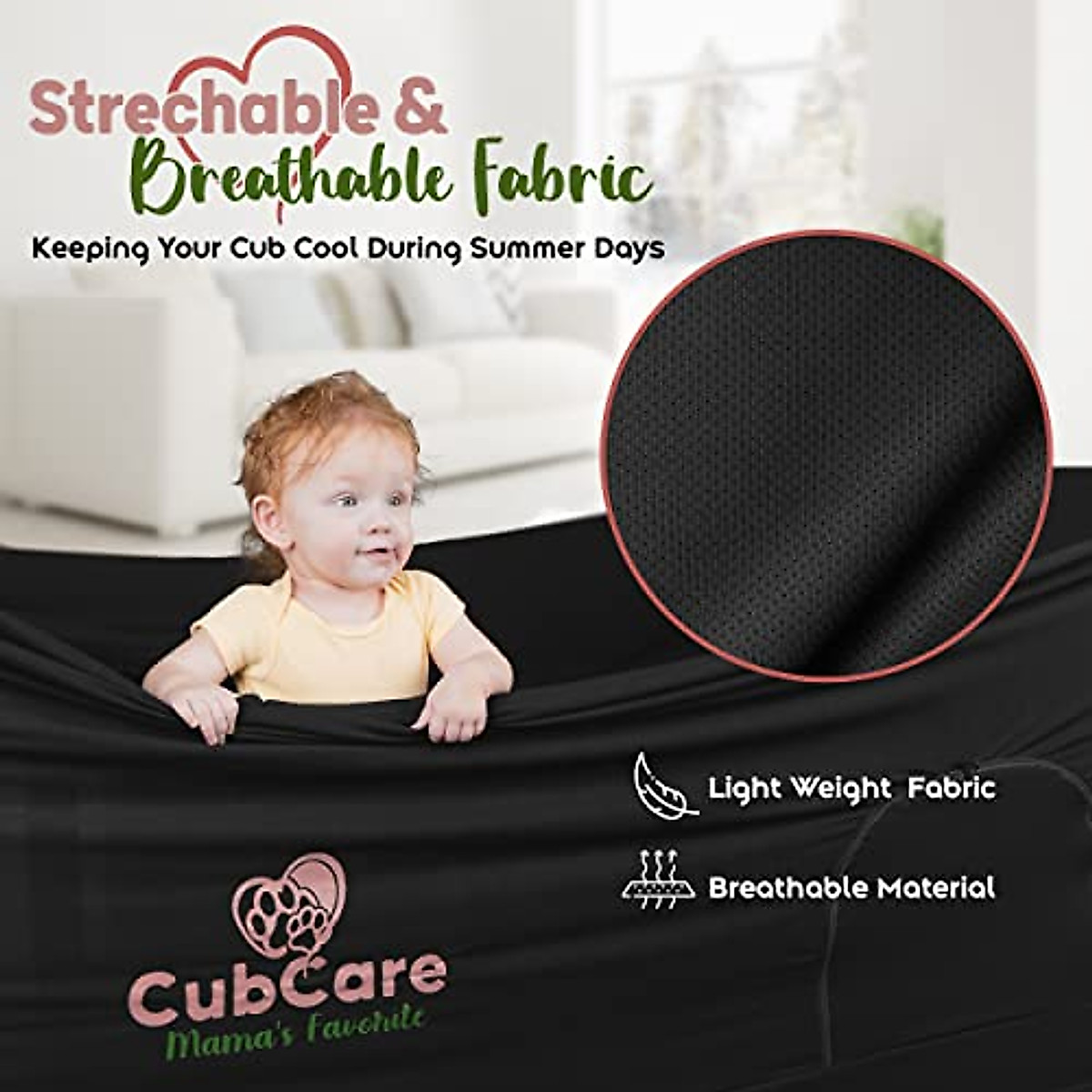 CubCare Pack N Play Blackout Cover - Breathable Pack and Play Blackout Cover with Drawstring Bag, Crib Blackout Cover, Pack N Play Tent Crib Tent, Crib Canopy for Comfortable Sleep Indoor and Outdoor