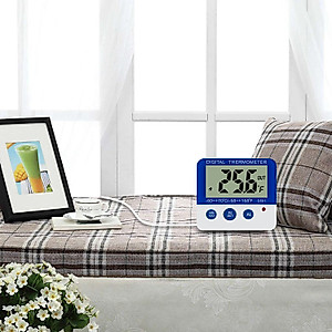 JLENOVEG Digital Freezer/Fridge Thermometer with Magnet and Stander Digital Refrigerator Thermometer with LED Alarm Indicator Max/Min Memory Freezer Thermometer