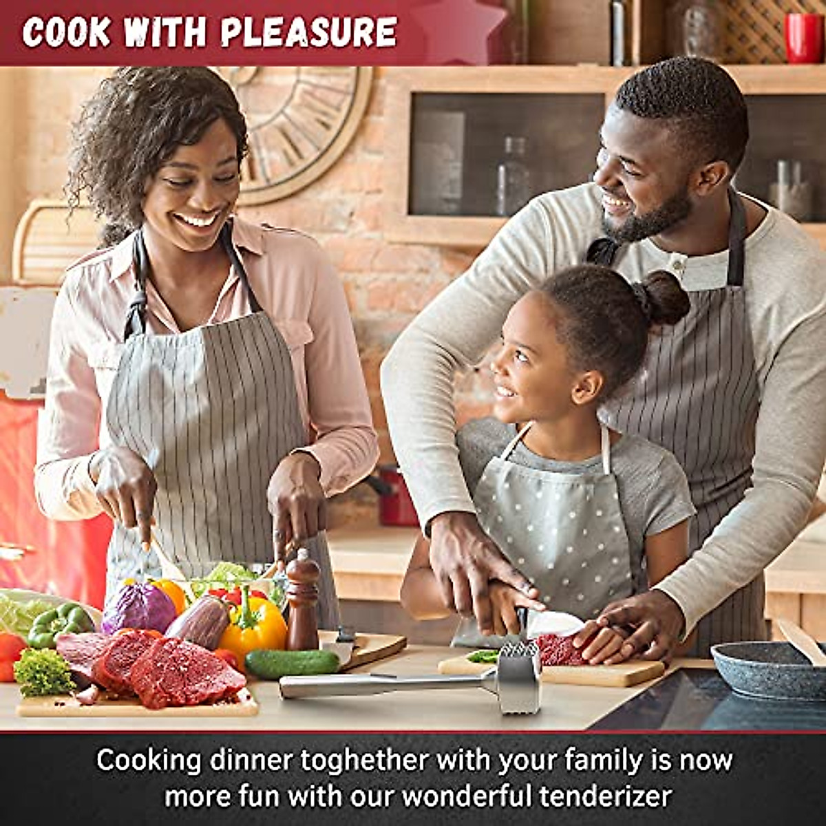 Meat Tenderizer 1 pcs - Aluminium Meat Mallet - Dual-Sided Meat Tenderizer Tool Kitchen Meat Pounder Home Meat Hammer for Tenderizing Ice Steak - Stainless Veal & Chicken Safe Meat Beater 1309479