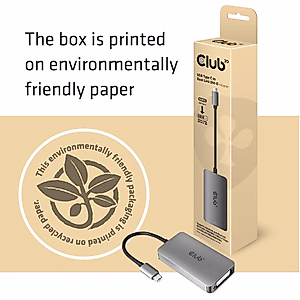 Club3D CAC-1510 USB Type C to Dual Link DVI-D Cable Adapter Support 3840x2160@30hz, 2560x1600@60Hz HDCP Support M/F