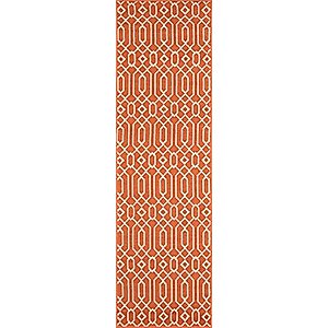 Momeni Rugs , Baja Collection Contemporary Indoor & Outdoor Area Rug, Easy to Clean, UV protected & Fade Resistant, 2'3" x 7'6" Runner, Orange