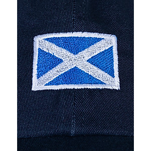 Ann Arbor T-shirt Co. Scottish Flag Hat - Country of Scotland Pride, Scots Low Profile Baseball Dad Hat for Men Women - (Navy Blue)