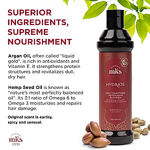 MKS eco Hydrate Conditioner, Original Scent - 10 fl oz - Nourish & Moisturize Hair, Protect Against Breakage - Moroccan Argan Oil, Hemp Seed Oil - Vegan, Cruelty Free