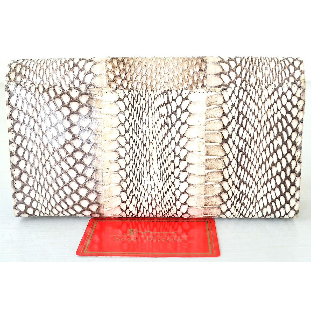 Authentic Snake Skin Women's Long Bifold Cobra Snake W/Head Purse Wallet