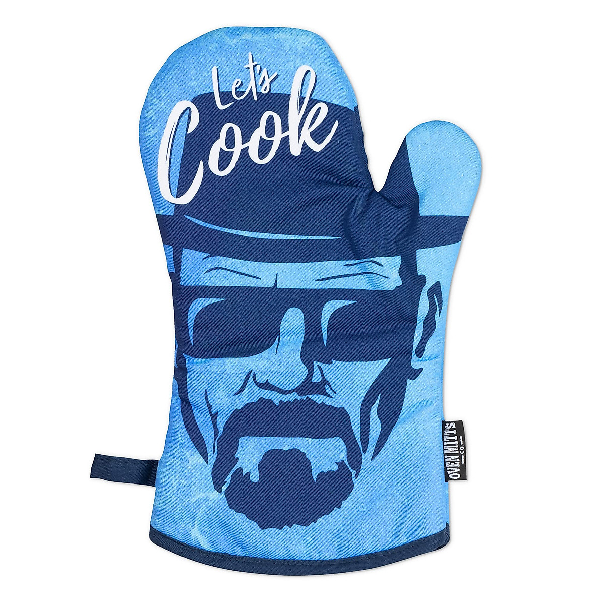 Oven Mitts Co. Let's Cook - Funny Oven Mitts and Pot Holder 3pcs Set, Insulated, 100% Cotton