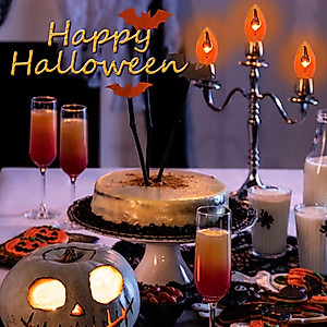 brianvikey 12 Pack Orange Flame Light Bulbs,C7 Mini Orange Lights Halloween Flickering Light Bulbs,1 Watt 120V E12 Base for Outdoor Use,Pendants, Wall Sconces,Christmas Light String