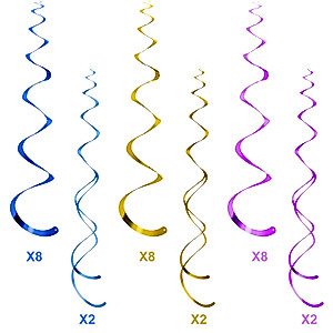 54 Pcs Diwali Party Decorations, Happy Diwali Party Hanging Swirls Deepavali Ceiling Decor Foil Double Spiral Lights Rangoli Hanging Swirls Decor for Home Indian Party Supplies