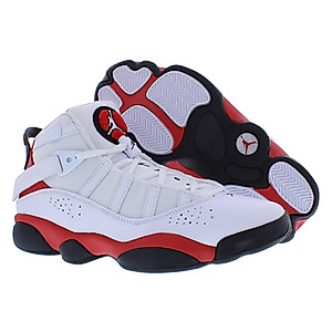 Jordan Men's 6 Rings Basketball Shoes, White/Black-university Red, 10
