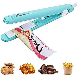 Mini Bag Sealer - Handheld Plastic Bag Sealer Heat Vacuum Sealer,Portable Food Bag Resealer Machine for Potato Chip Bags Snack Bags Plastic Bags Food Storage(Blue)