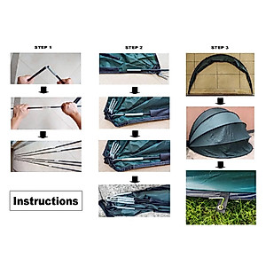 MeeA Outdoor Bike Cover Storage Shed Tent,210D Oxford Thick Waterproof Fabric, Fiberglass Frame (Black)