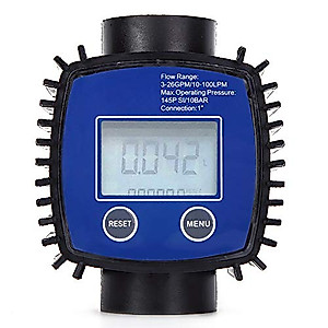 Oumefar 1" Turbine Flowmeter Inline Flow Sensor Meter Pipeline Water Flow Gauge Male Thread Plastic Flow Measurement Tools