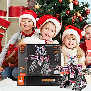 Funbud STEM Projects Robot Building Toys for Kids Ages 7-9 8-12 Years Old, Girls 3 in 1 Remote Control Robotics Kit, Educational Science Coding Car Set, Best Birthday