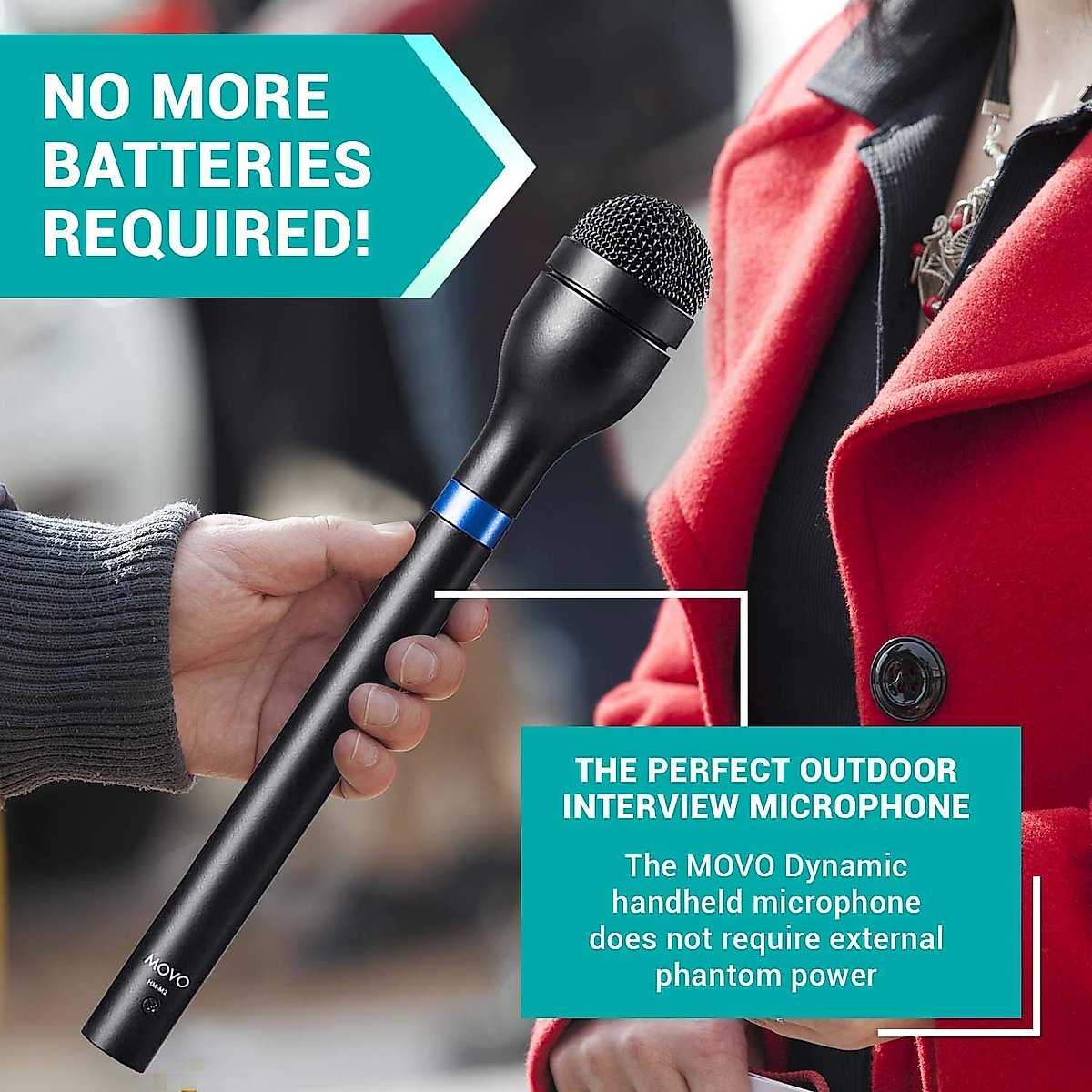Movo HM-M2 Dynamic Omnidirectional Handheld Interview Microphone with 3-Pin XLR Connector