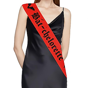 Gothic Bachelorette Party Decorations Sash Red and Black Bachelorette Party Sash Bat-chelorette Sash Decorations Bachelorette Party Supply for Gothic Bridal Shower Wedding Party Engagement for woman