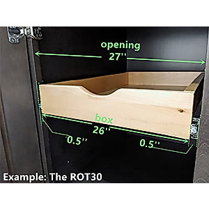 26'' Width Drawer Roll Wood Tray Drawer Box Kitchen Organizer Cabinet Slide Out Shelve, Pull-Out Shelf, Pantry Organization & Storage w/ Sliders-- DIY Project (Fits RTA Face Frame B30 and Pantry30)
