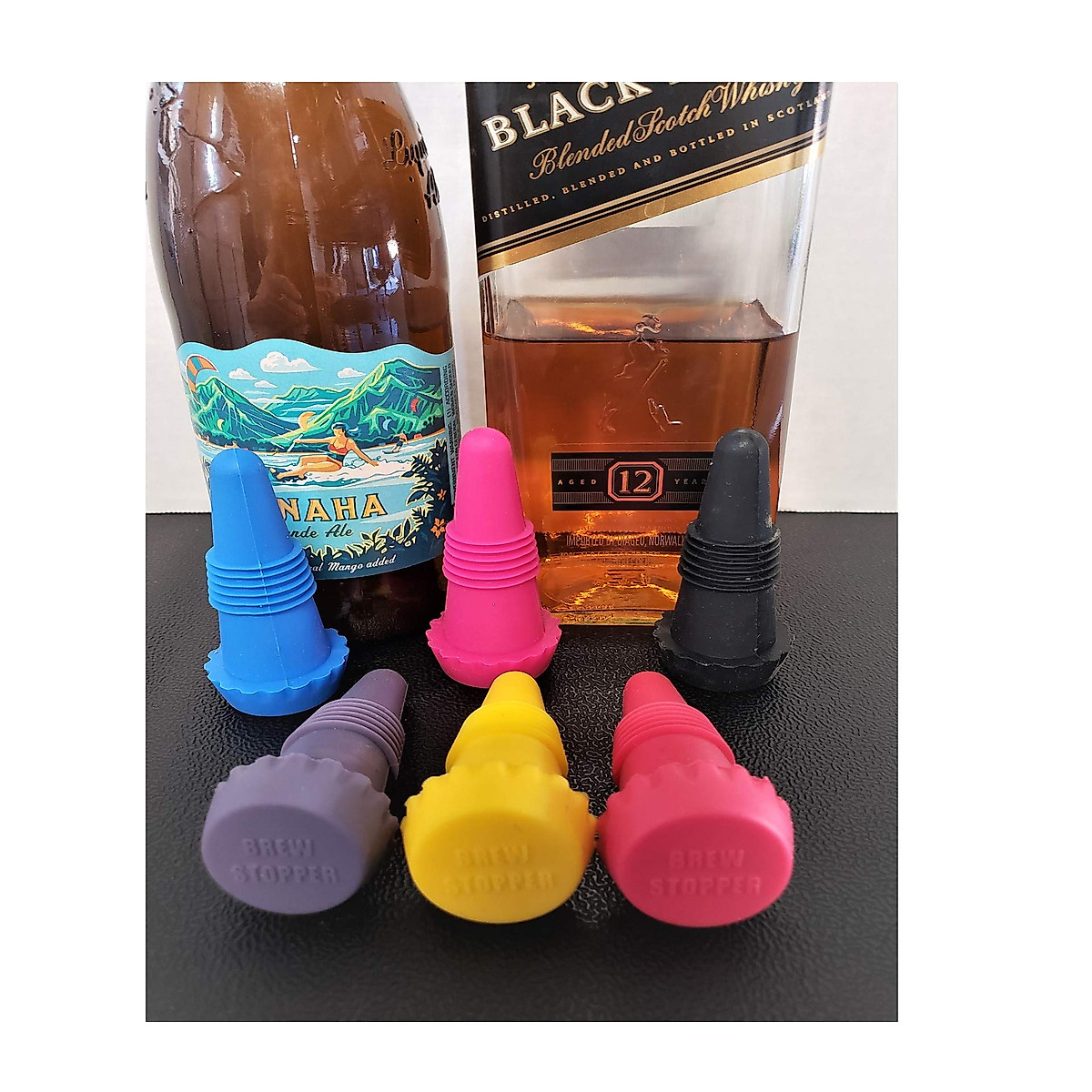 Brew Stopper 6 Pack Ideal Wine Stopper Beer Stopper Spirt Compare to Rabbit Wine Stopper champagne stopper Model: BStop6 (Home & Kitchen)