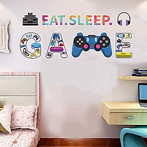 Gamer Wall Decals Controller Video Games Wall Stickers for Boy Bedroom Kids Room Playroom Nursery Home Decoration (Game)