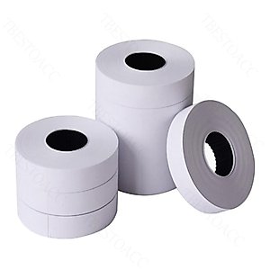 ZEERKEER Price Gun Label, 10 Rolls 5000 pcs White Price Gun Stickers for MX-6600 Pricing Gun, Can Print 2 Lines, 10 Digits On A Line（White