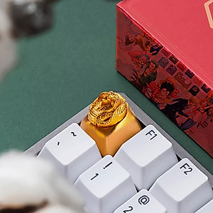 Keyboard Keycaps, STOGA Cute Keycaps for 61/87/104 Mechanical Gaming Keyboard Keycaps, Metal Custom Keycaps Gift for Home/Girl/Boy to DIY Gaming Keyboard- Keycaps&Gift Box(Golden Snake)