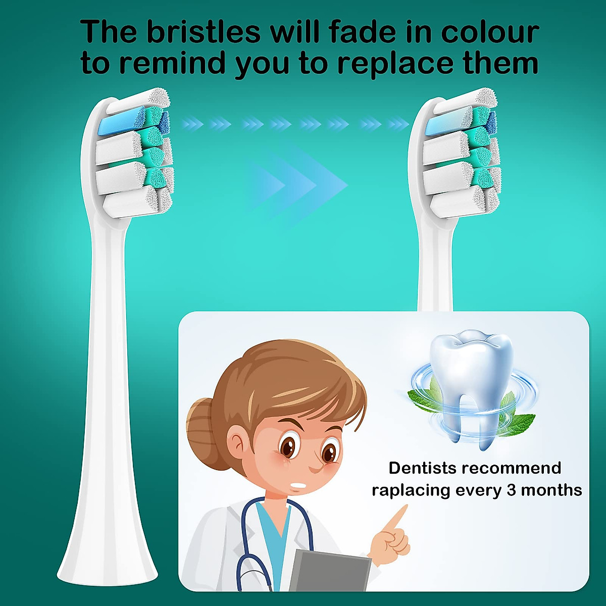 Replacement Toothbrush Head (with Protective Cover) for Philips Sonicare DiamondClean ProtectiveClean EasyClean FlexCare HealthyWhite