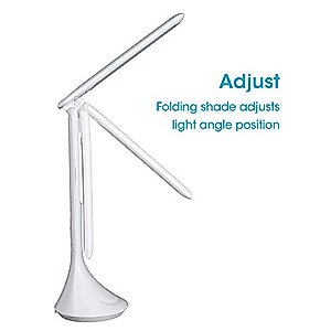 OttLite Travel LED Task Lamp with ClearSun LED Technology - Cordless, Digital Display & Touch Activated Controls - Portable Desk Lamp with Rechargeable Battery - for Home Reading, Office