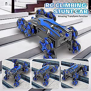 Remote Control Car for Boys 4-7 & 8-12, Kids RC Stunt Car Toy, 360 ° Rotating Remote Control Car Toys with Spray and LED, 2.4Ghz RC Cars, 2 Batteries, Birthday Gift for 6, 7+ Year Old Boys