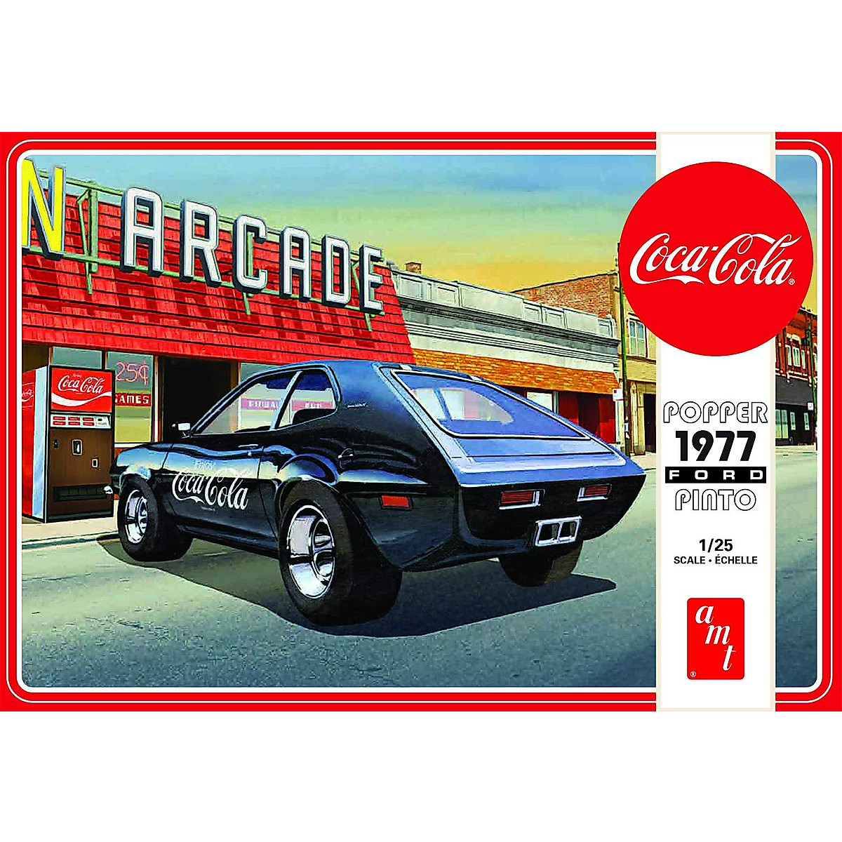 AMT Popper 1977 Ford Pinto w/Coke Machine (Coca-Cola) 2T Model Kit Replica (AMT1166M)