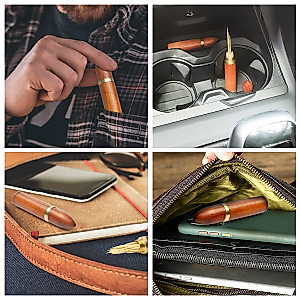 LEFTSTARER 4 Pack Portable Wooden Toothpick Holder for Cinnamon Toothpicks Mini Toothpick box Pocket Flavored Toothpick Holder Dispenser Bucket Needle Case