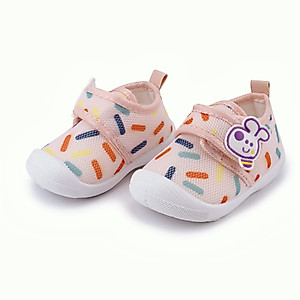 WILLFUN Toddler Squeaky Shoes Baby Boy Girl First-Walking Sneakers Infant Soft Sole Little Kid Trainers for 0-3-Year-old First Walkers(5 Toddler)