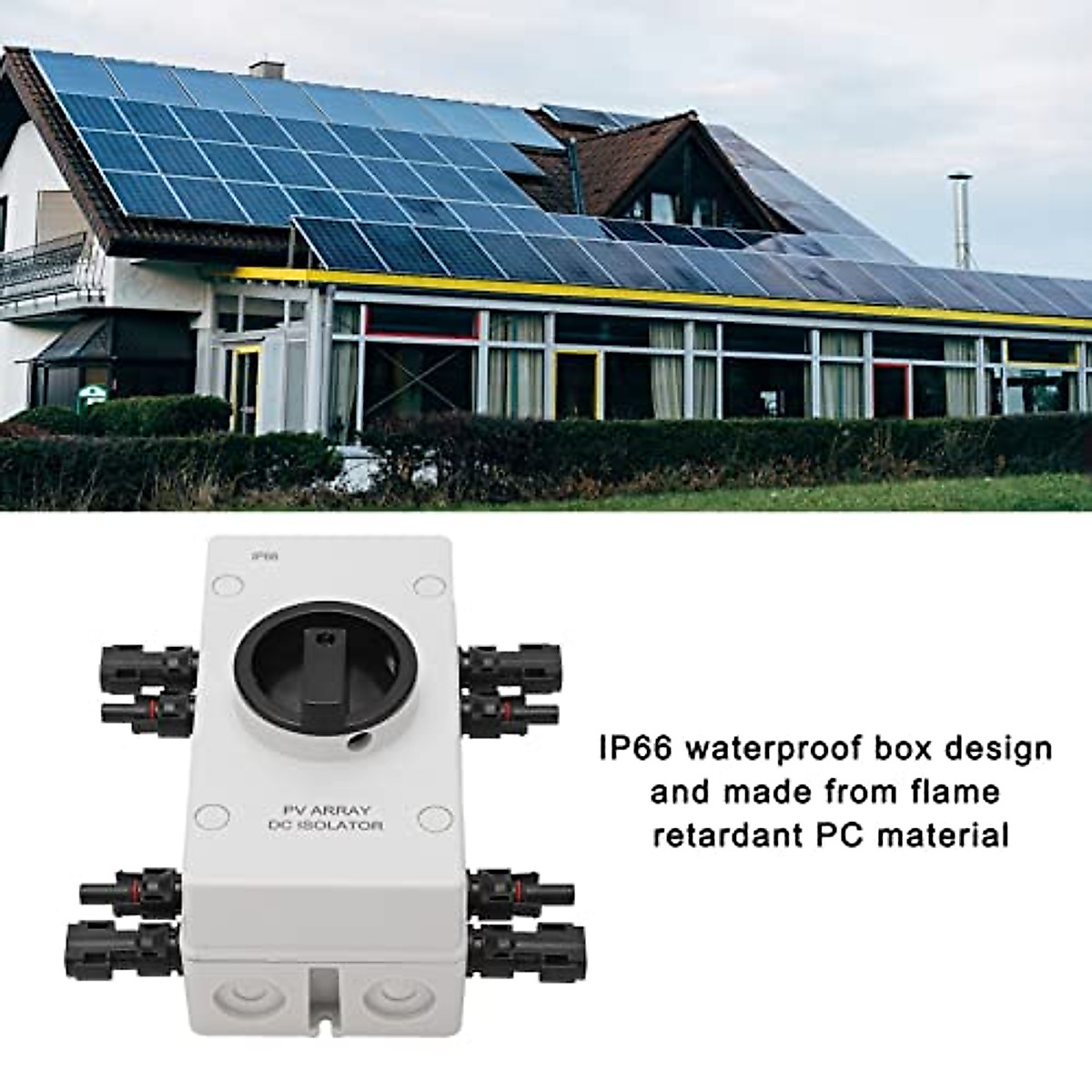 Solar Disconnect Switch, PV Isolator IP66 Waterproof DC 1000V 32A, Grid Solar Power System Photovoltaic Circuit Isolator, for Solar Panels, RV, Boat