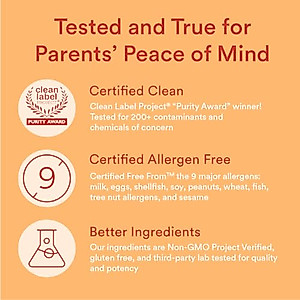 SmartyPants Organic Kids Multivitamin Gummies: Probiotics, Omega 3 (ALA), Vitamin D3, C, Vitamin B12, B6, Vitamin A, K & Zinc for Immune Support, Three Fruit Flavors, 120 Count (30 Day Supply)