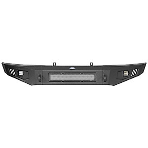 Hooke Road F150 Front Bumper, Full Width Steel Bumper w/LED Lights for Ford F-150 2009 2010 2011 2012 2013 2014 Pickup Truck (Excluding Raptor)