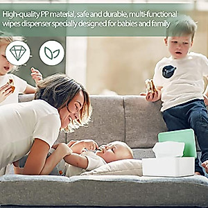 Whiidoom Diaper Wipes Dispenser Wipes Holder, Wipes Tissue Case Keeps Wipes Fresh Tissue Wipes Container with Lid (Green)