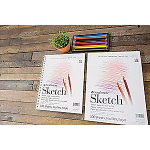 Strathmore 200 Series Sketchbook, Tape Bound Pad, 9x12 inches, 100 Sheets (50lb/74g) - Artist Paper for Adults and Students - Graphite, Charcoal, Pencil, Colored Pencil