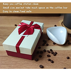 Andwarmth Coffee Spoon Rest and Spoon Set-Christmas Gifts for Coffee Lovers,Small Teaspoon Holder,Coffee Stirrers Holder,Coffee Bar Accessories,Decoration and Orginizer for Coffee Station