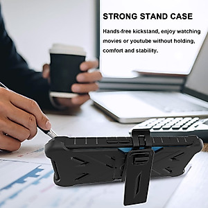 Ailiber Compatible with OnePlus Nord N200 5G Case, Nord N200 Case Holster with Screen Protector, Swivel Belt Clip Holster Kickstand Holder, Heavy Duty Armor Shockproof Cover for 1+ Nord N200-Blue