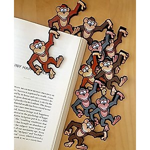 Monkey Bulk Bookmarks for Kids Girls Boys - Set of 10 Animal Bookmarks Perfect for School Student Incentives Birthday Party Supplies Reading Incentives Party Favor Prizes Classroom Reading Awards!