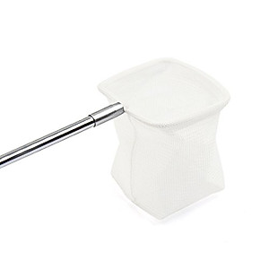 Upettools Fish Shrimp Skimming Net Fine Mesh Extendable Stainless Steel Handle Fishing Net for Aquarium Fish Tank Pond Creek