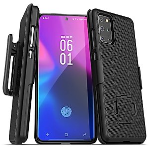 Encased Galaxy S20 Plus Belt Clip Case (2020 DuraClip) Slim Cover with Holster (Samsung S20+ 6.7) Black