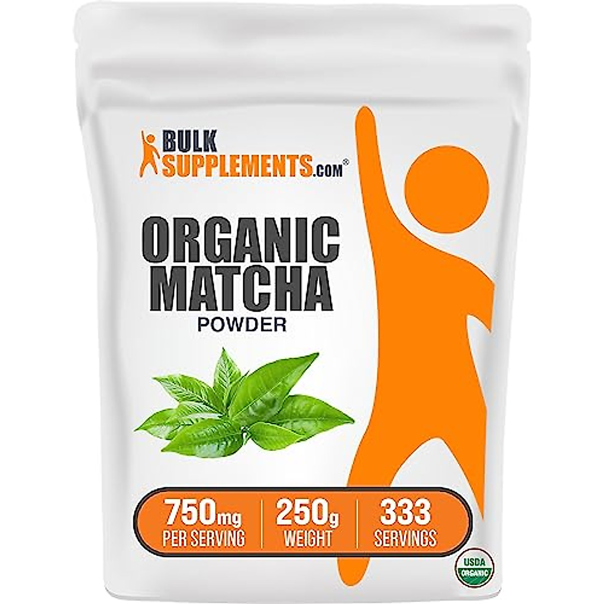 BulkSupplements.com Organic Matcha Powder - Matcha Organic, Matcha Powder for Latte & Baking, Culinary Grade Matcha Powder - Organic & Gluten Free, 750mg per Serving, 250g (8.8 oz)