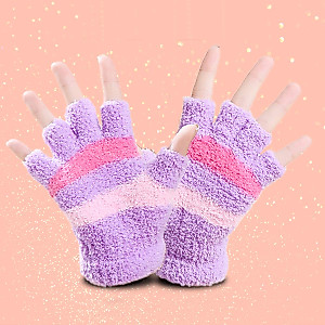 HoFire USB Heating Winter Gloves Women Hand Warm Gloves USB Heater Fingerless Warmer Mitten Gloves (Black)