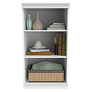 ClosetMaid Modular Storage Shelf Unit with 3 Shelves, Wood Closet Organizer Adjustable, Stacking, Full Backer, Decorative Trim, White, 40.29 H x 21.39 in. W x 15.91 in. D