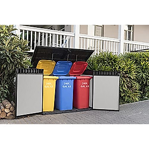 Keter Premier Jumbo 6.2 x 4.3 ft. Outdoor Resin Horizontal Storage Shed for Outdoor Yard and Garbage Bin Storage