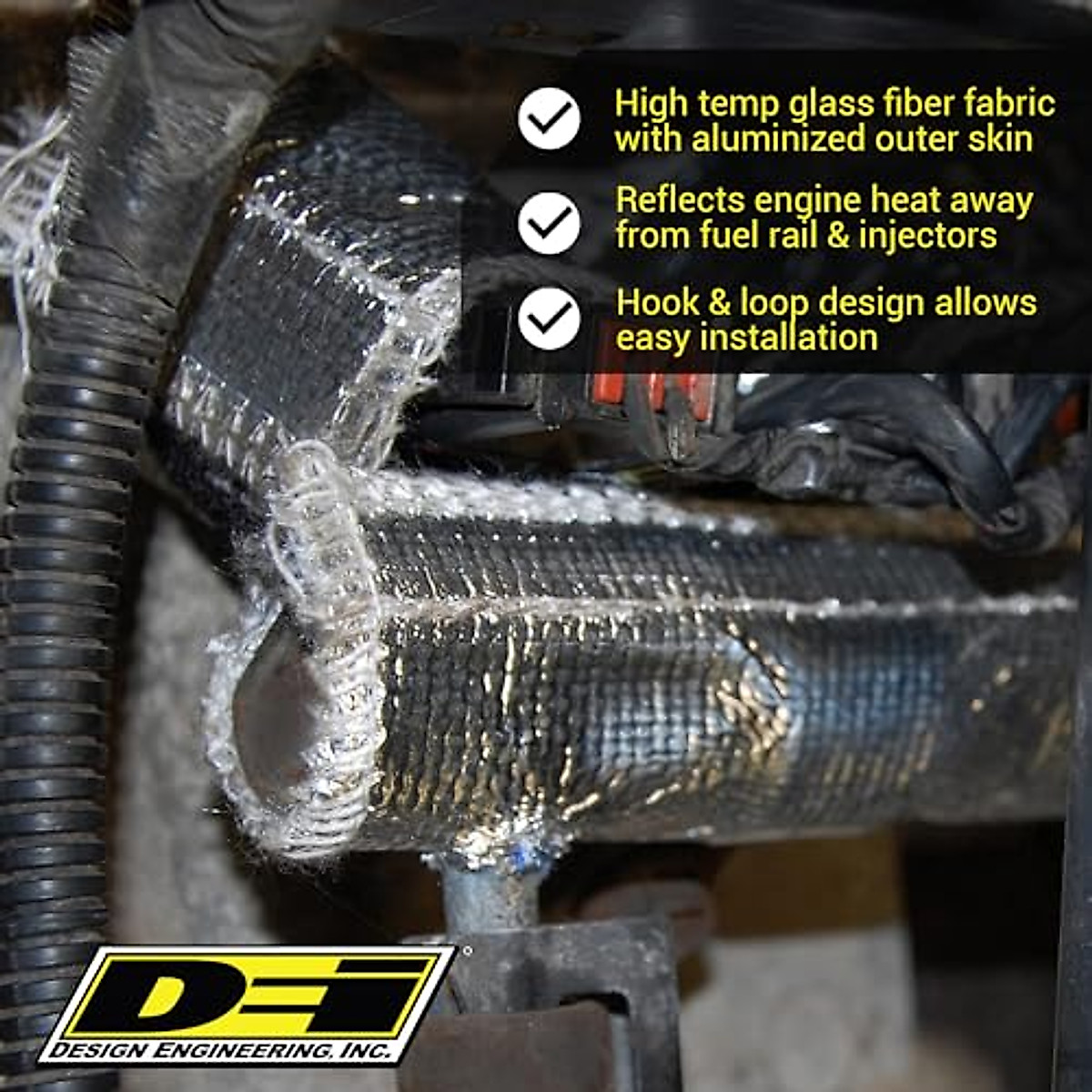 DESIGN ENGINEERING Fuel Rail & Injector Cover Kit for Jeep (1997-2004, 4.0L Engine) - Our Accessories Reduce Vapor Lock & Keep Fuel Injectors & Rails Cooler