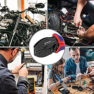 WORKPRO Crimping Tool Kit, Ratcheting Insulated Terminal Crimper for 22 to 10 AWG Wire, Crimping Pliers with 100 Pieces Terminal Connectors