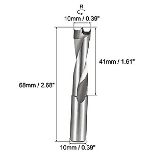 uxcell Brad Point Drill Bits for Wood 10mm x 68mm Right Turning Carbide for Woodworking Carpentry Drilling Tool