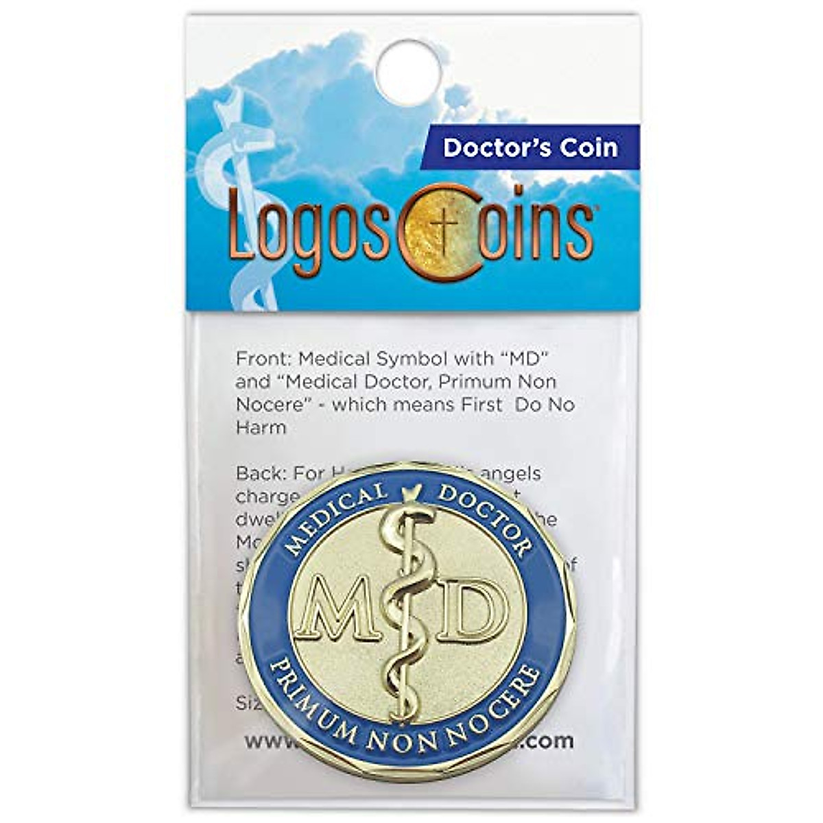 Medical Doctor Psalm 91 Challenge Coins, Gift for Doctors, Men & Women, The Lord is My Refuge & My Fortress, Primum Non Nocere - First Do No Harm. Pocket Token of Peace and Protection