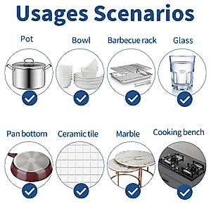 GUEICN Stainless Steel Scrubber Scrubbing Scouring Pad Magic Eraser Sponges Clean Pot Pan and Broiler Rack Steel Wool for Kitchen Bathroom (10Pcs Metal Scrubber)