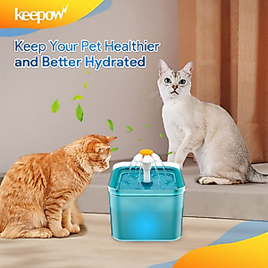 KEEPOW Pet Fountain Filter Replacement for 67oz/2L & 84oz/2.5L - 6 Pack Cat Fountain Filter Compatible With Plastic & Stainless Steel